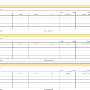 Family Data Sheet | Printable Excel or PDF Doc | Genealogy Family Tree ...