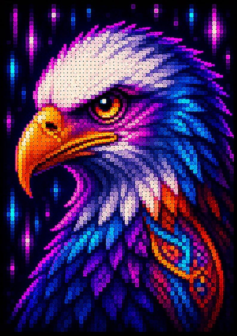 30 Mystery Bird Pixel Portraits | Neon Cyberpunk Art Book (digital ...