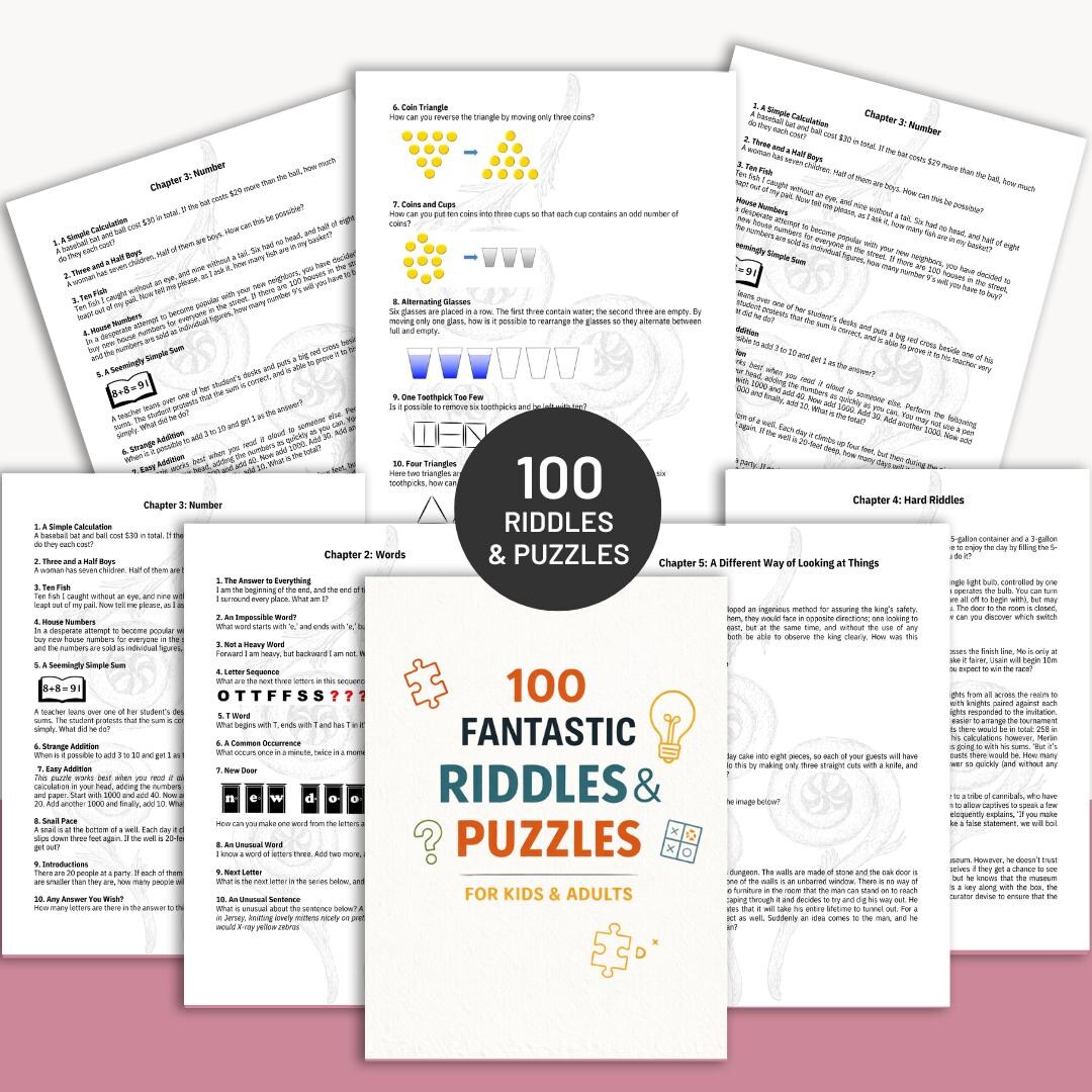 100 Riddles and Trick Puzzles Activity Book | Brain Teasers (digital ...
