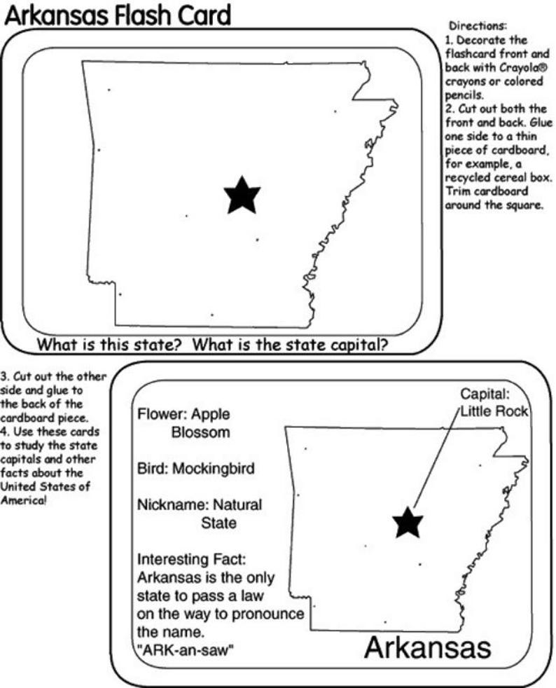 Printable US States Flash Cards | Learn 50 States & Capitals ...