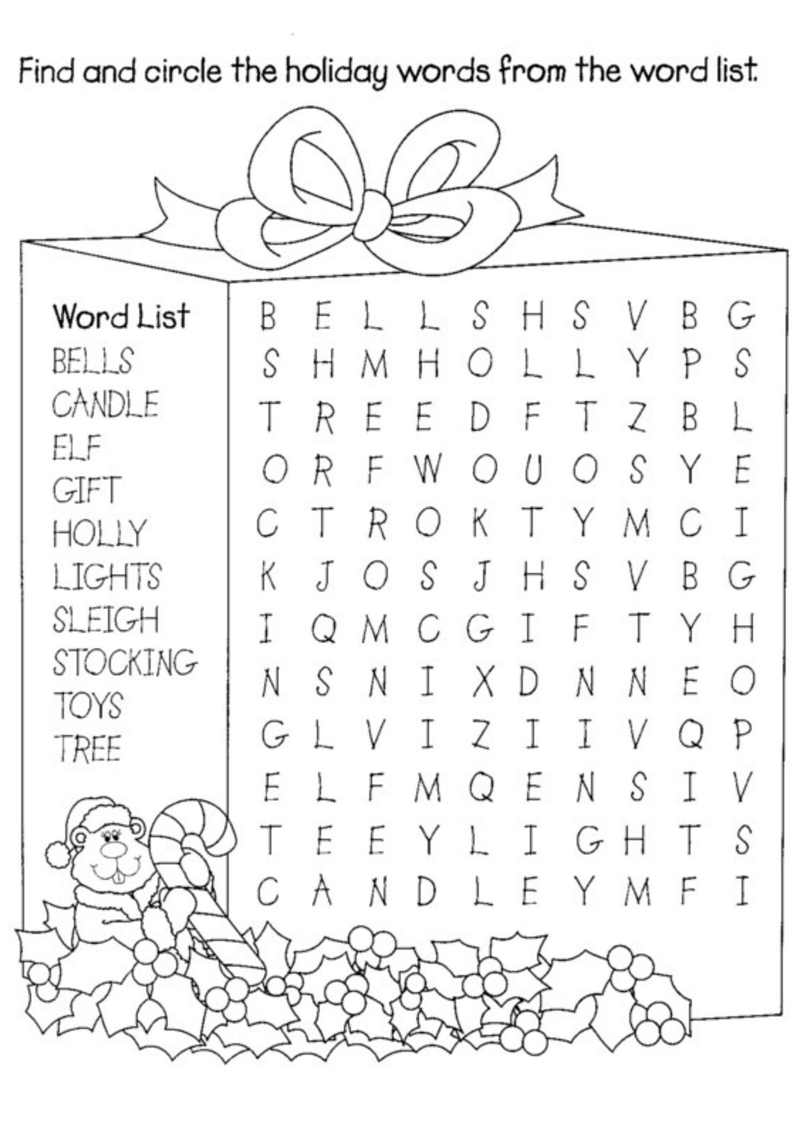Christmas Activity Book for Kids: Holiday Puzzles & Coloring (printable ...
