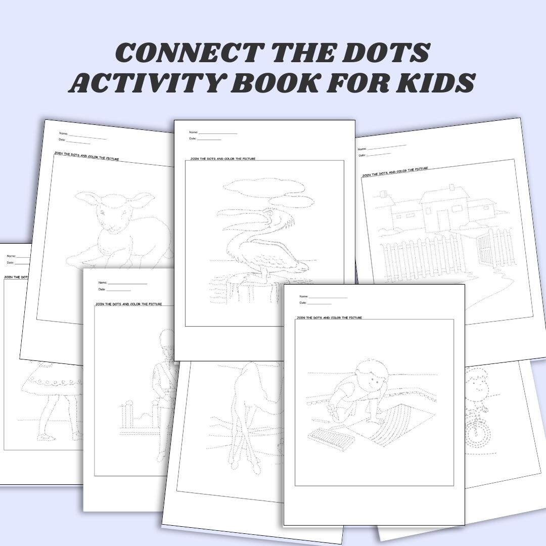 Connect the Dots Activity Book for Kids, Fun Dot to Dot Puzzles ...