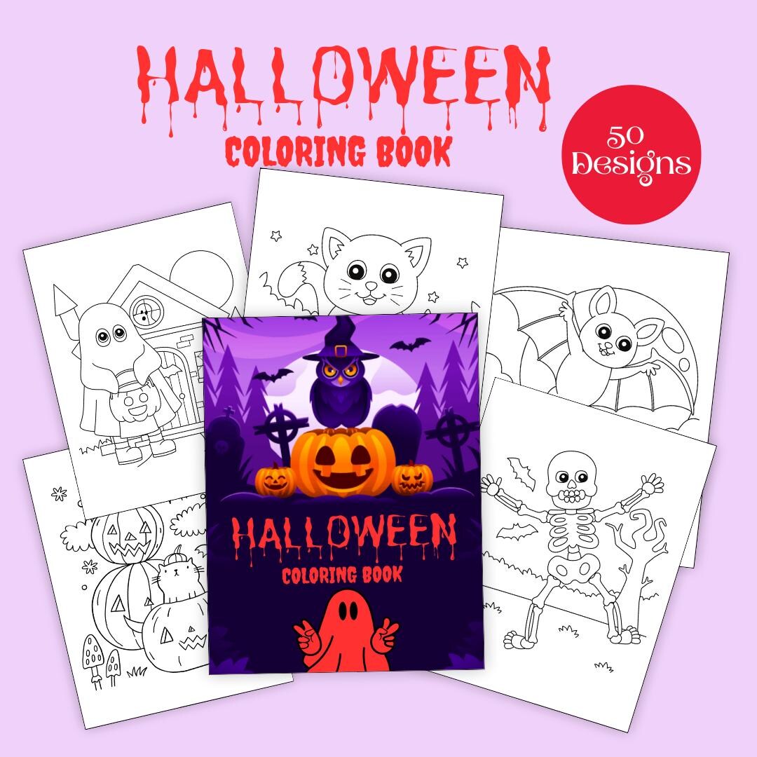 Spooky Halloween Coloring Book for Kids: Fun Printable Pages (A4) - Etsy