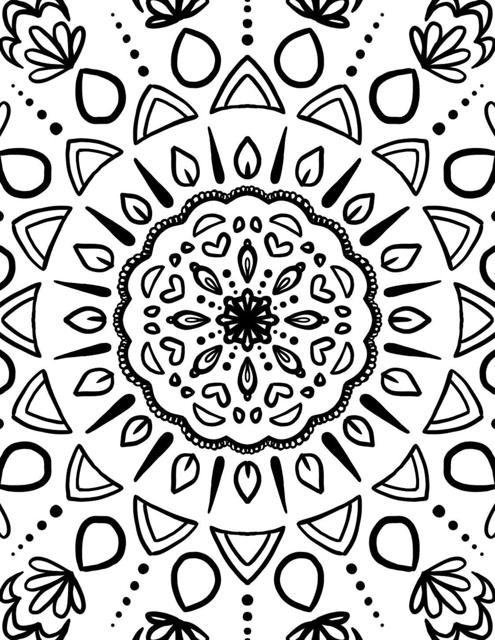 Natural Mandala Coloring Page // Printable Coloring Sheet // Mandala ...