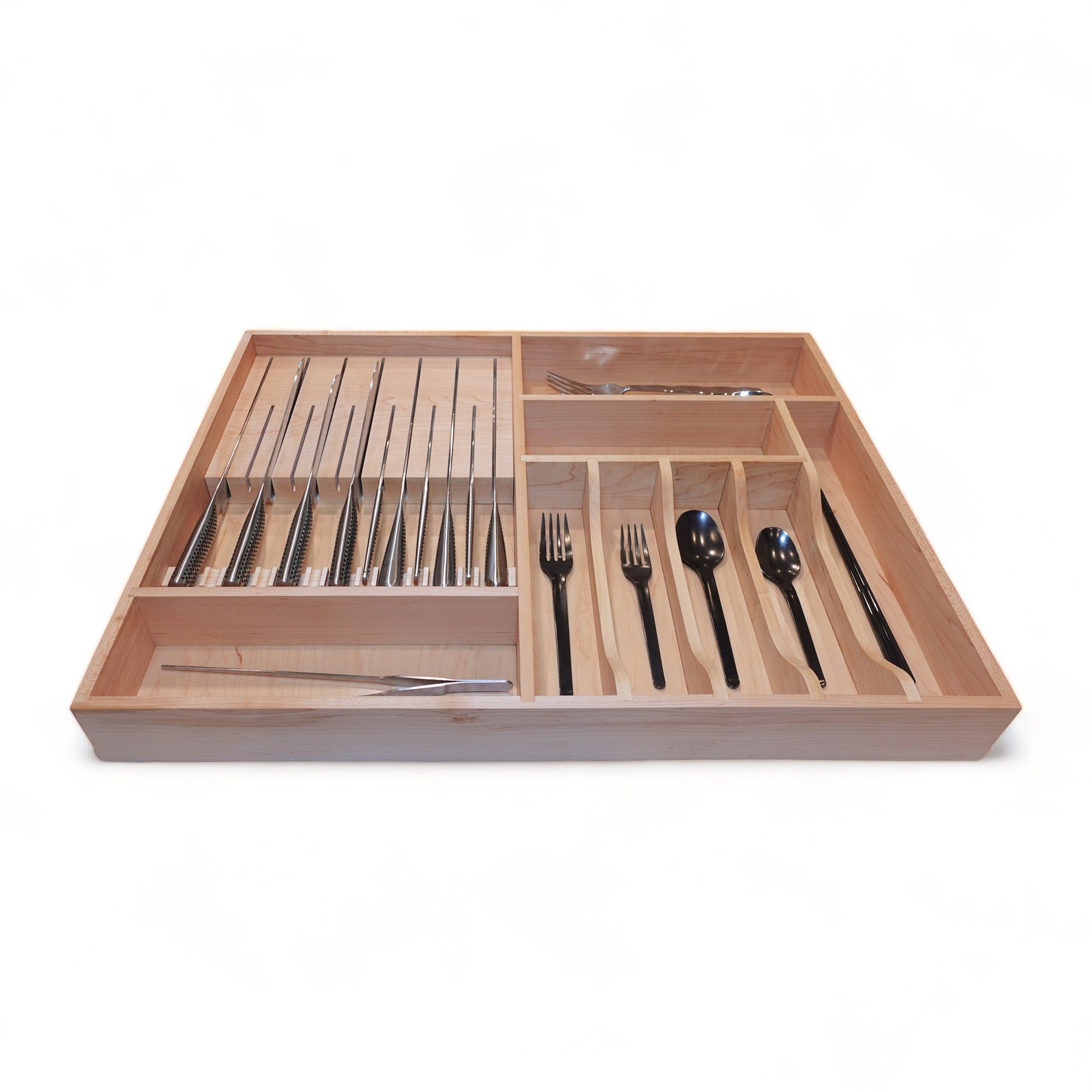 Custom Drawer Organizer Knife Block Storage for Utensils Silverware ...