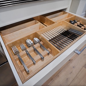 Custom Kitchen Drawer Organizer With Individual Cut Outs for Utensils ...