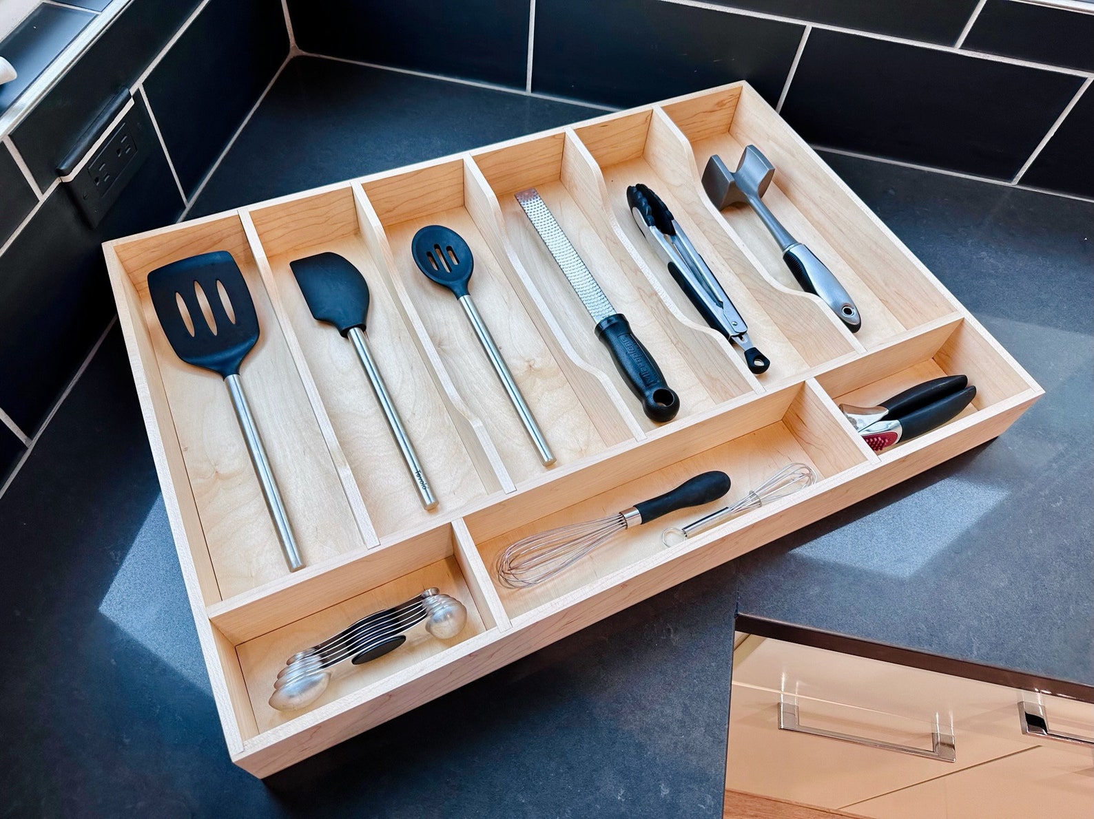 Custom Drawer Insert Made From Solid Maple - for Kitchen, Cooking ...