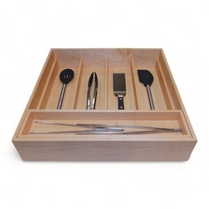 Two Tier Drawer Organizer With Sliding Tray for Utensils Silverware ...