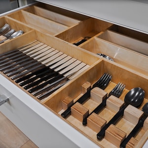 Custom Kitchen Drawer Organizer With Individual Cut Outs for Utensils ...