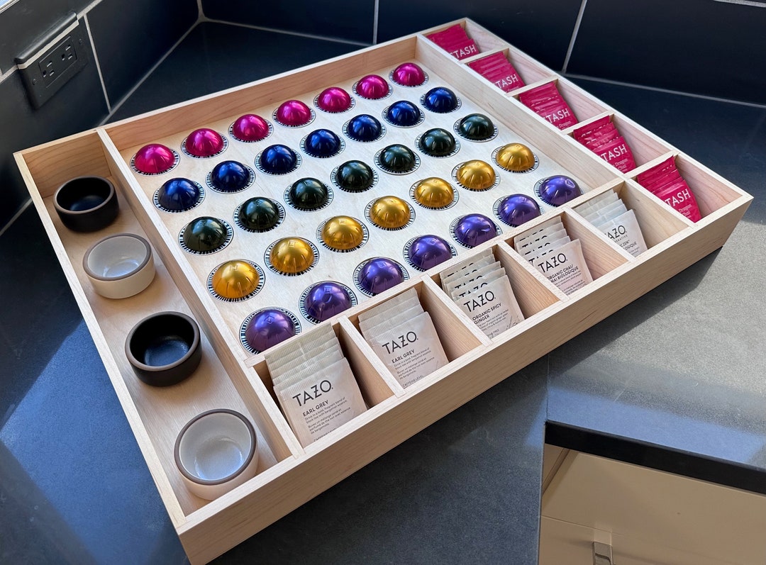 Nespresso Vertuo Drawer Organizer - Solid Maple - Customizable for ...