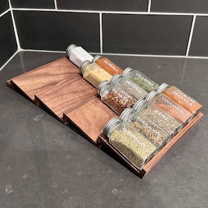 Custom Spice Drawer Insert Made From Solid Maple, Walnut, or White Oak ...
