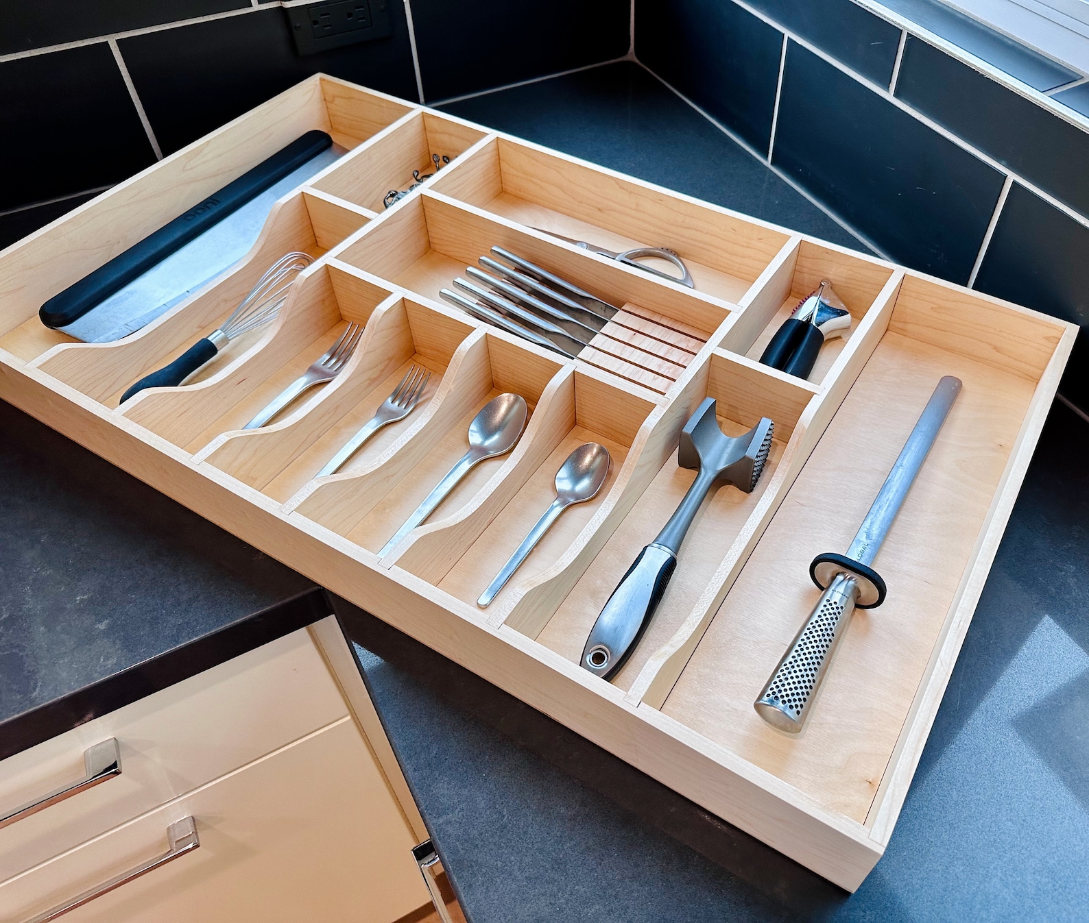 Custom Drawer Insert Made From Solid Maple - for Kitchen, Cooking ...
