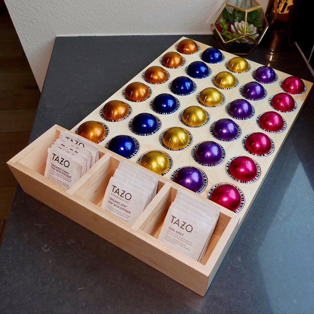 Nespresso Drawer Organizer - Solid Maple - Customizable for Nespresso ...
