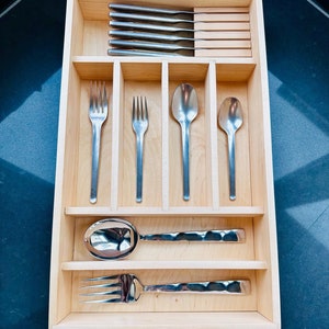 Custom Kitchen Drawer Organizer Maple Utensil Drawer Organizer for ...