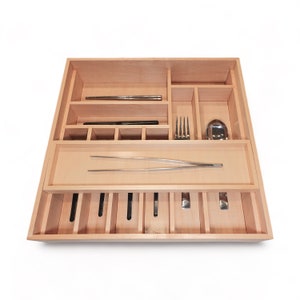 Two Tier Drawer Organizer With Sliding Tray for Utensils Silverware ...