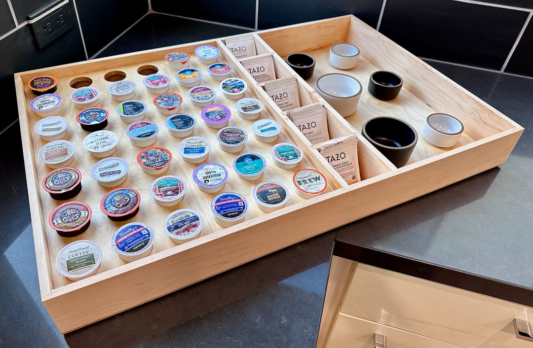 Keurig Cup or K Cup Drawer Organizer - Solid Maple - Custom Fit to Your ...