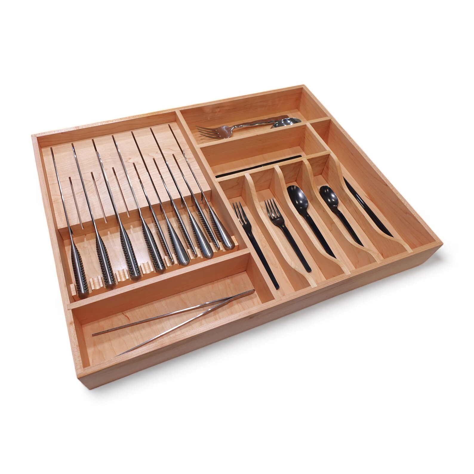 Custom Drawer Organizer Knife Block Storage for Utensils Silverware ...