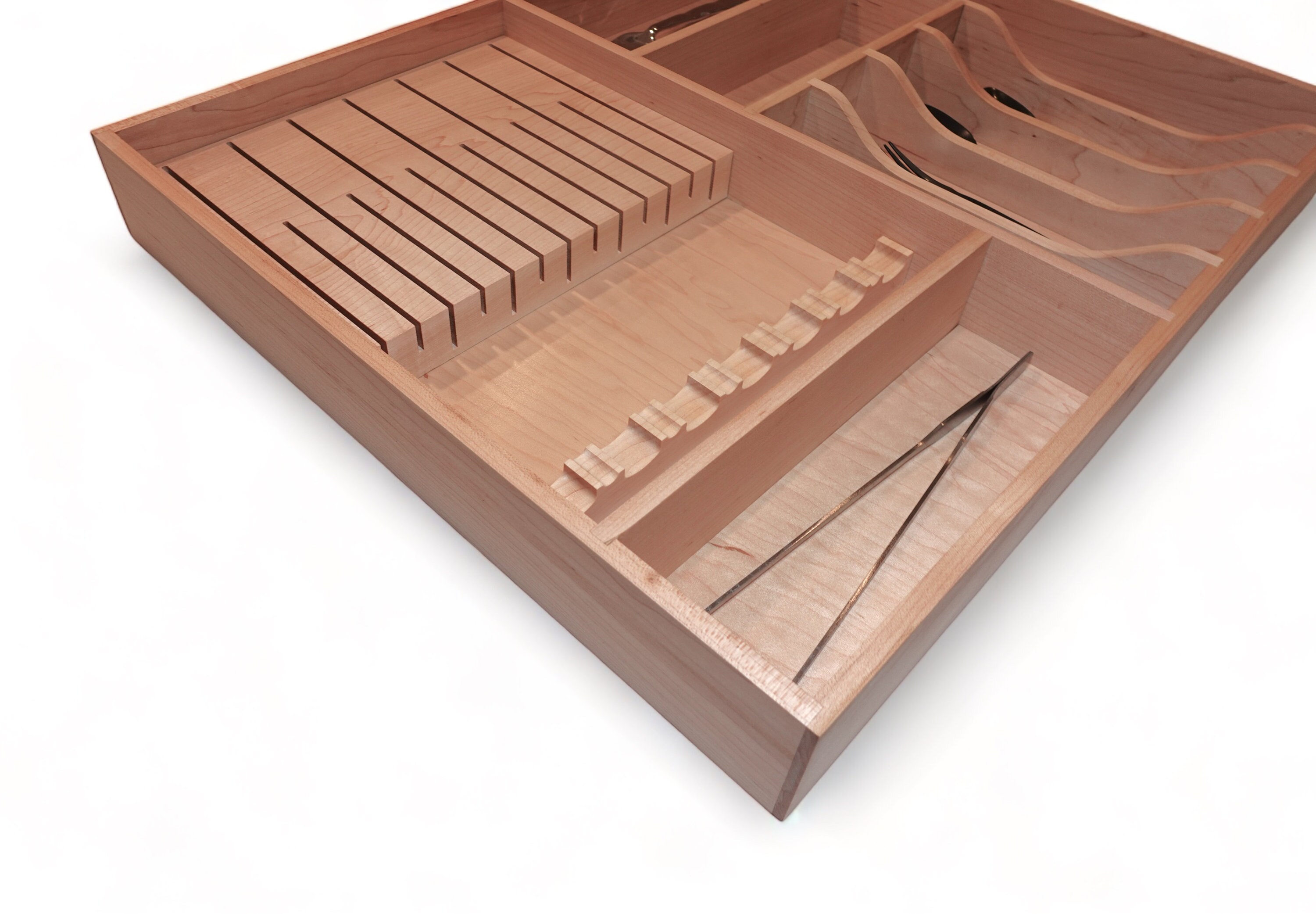 Custom Drawer Organizer Knife Block Storage for Utensils Silverware ...