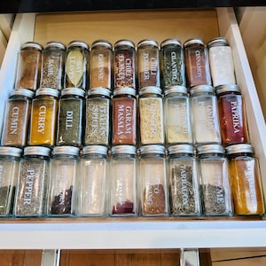 Custom Spice Drawer Insert Made From Solid Maple, Walnut, or White Oak ...