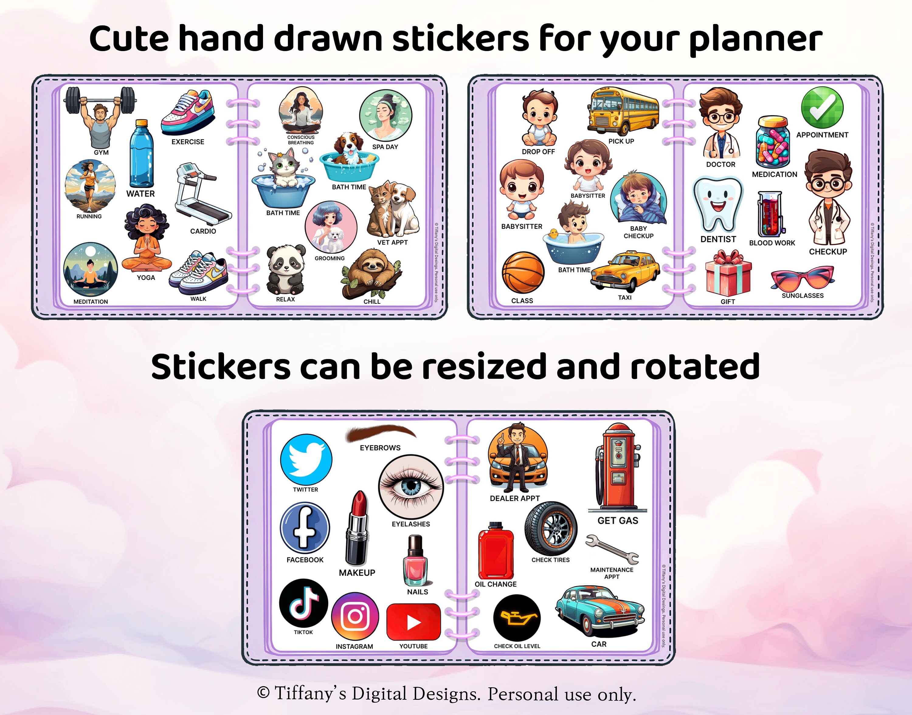 Everyday Essentials Digital Printable Stickers, Notability Goodnotes ...