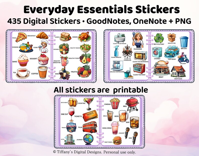 Everyday Essentials Digital Printable Stickers, Notability Goodnotes ...