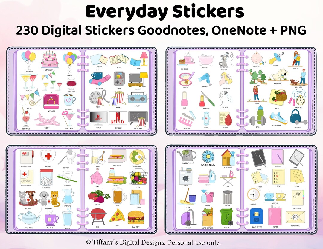 Everyday Life Digital Printable Stickers, Goodnotes Stickers, Digital ...