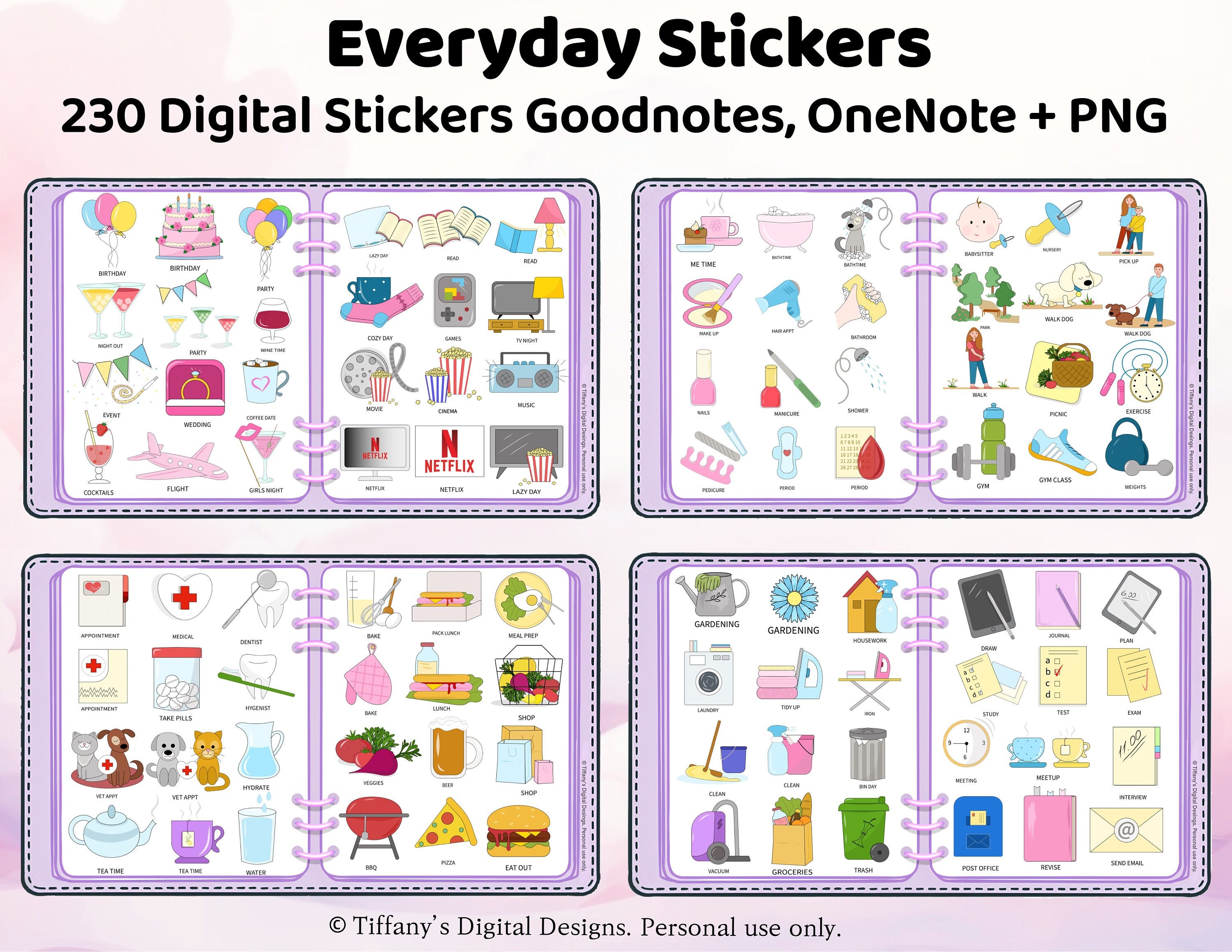 Everyday Life Digital Printable Stickers, Goodnotes Stickers, Digital ...