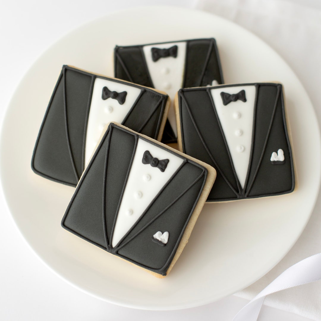 Wedding Tuxedo Sugar Cookies - Gourmet Hand-decorated Gift Set (dozen ...