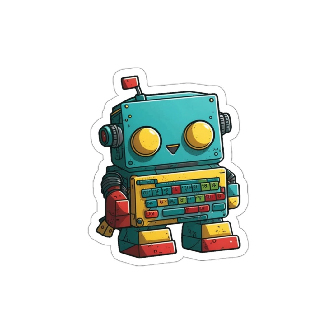 Cute Cartoon Robot Sticker - Indoor Vinyl - Etsy