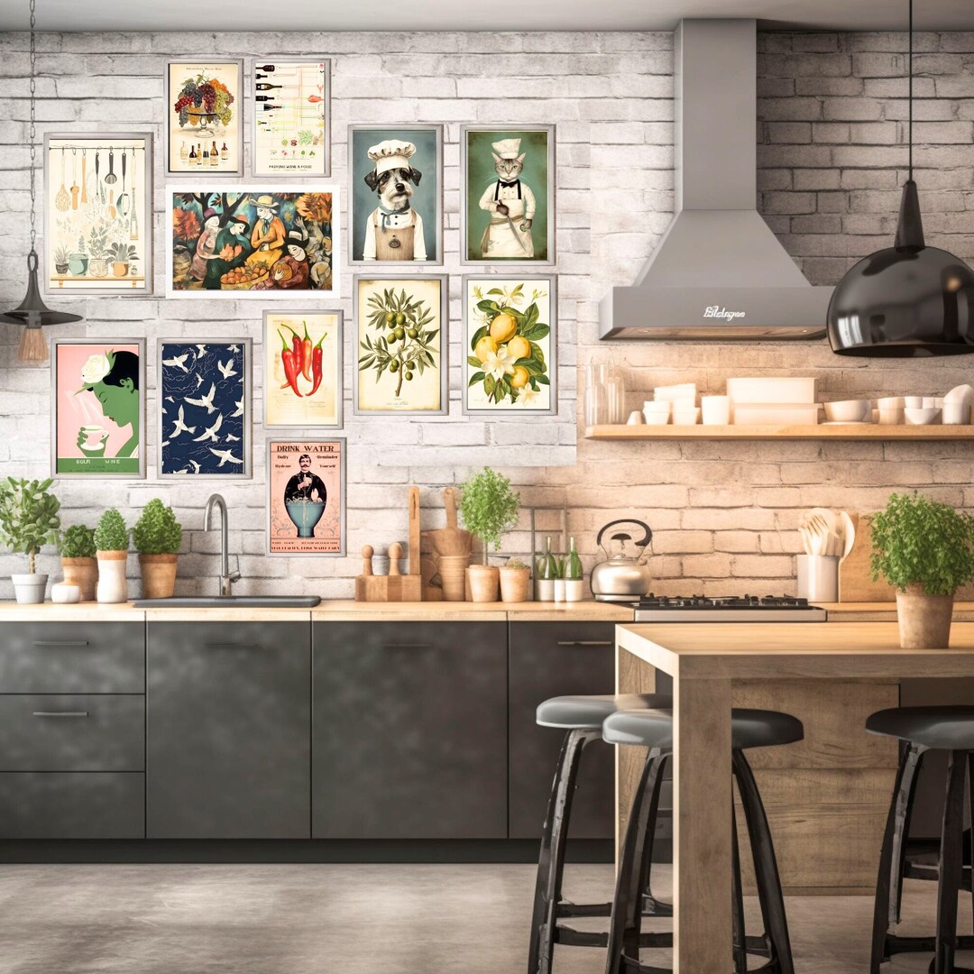 Vintage Kitchen Printable Wall Art Set Vintage Kitchen Decor - Etsy