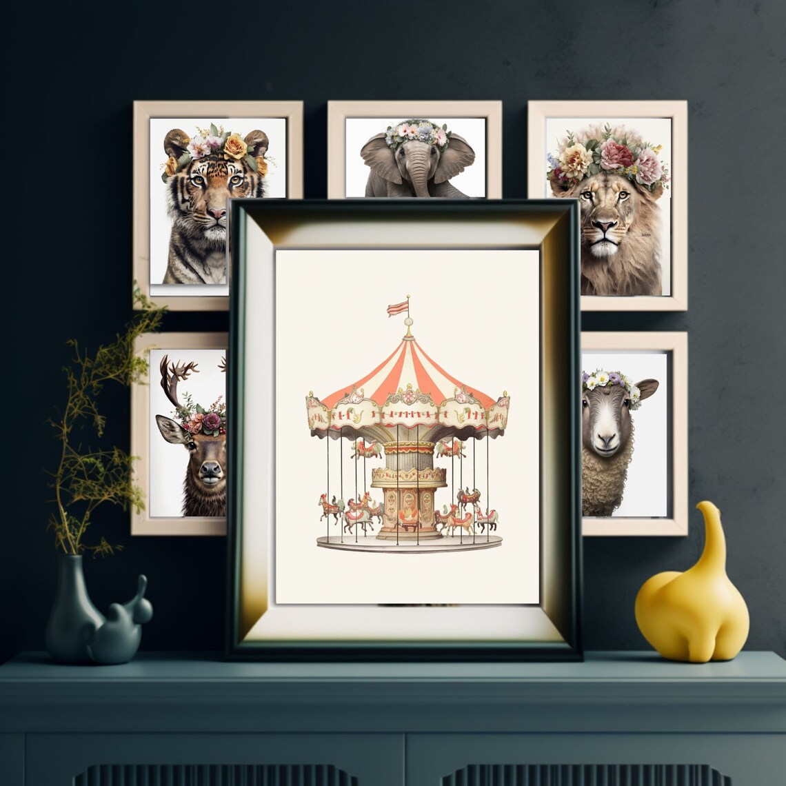 Charming Printable Vintage Carousel Print for Nursery Room Delightful ...