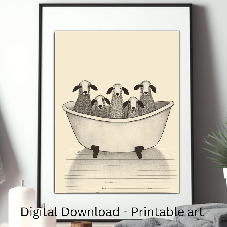 Bäder Kunstdruck Niedliches Poster Einzigartige Wandkunst Wohnkultur Poster Schaf Geschenk ...