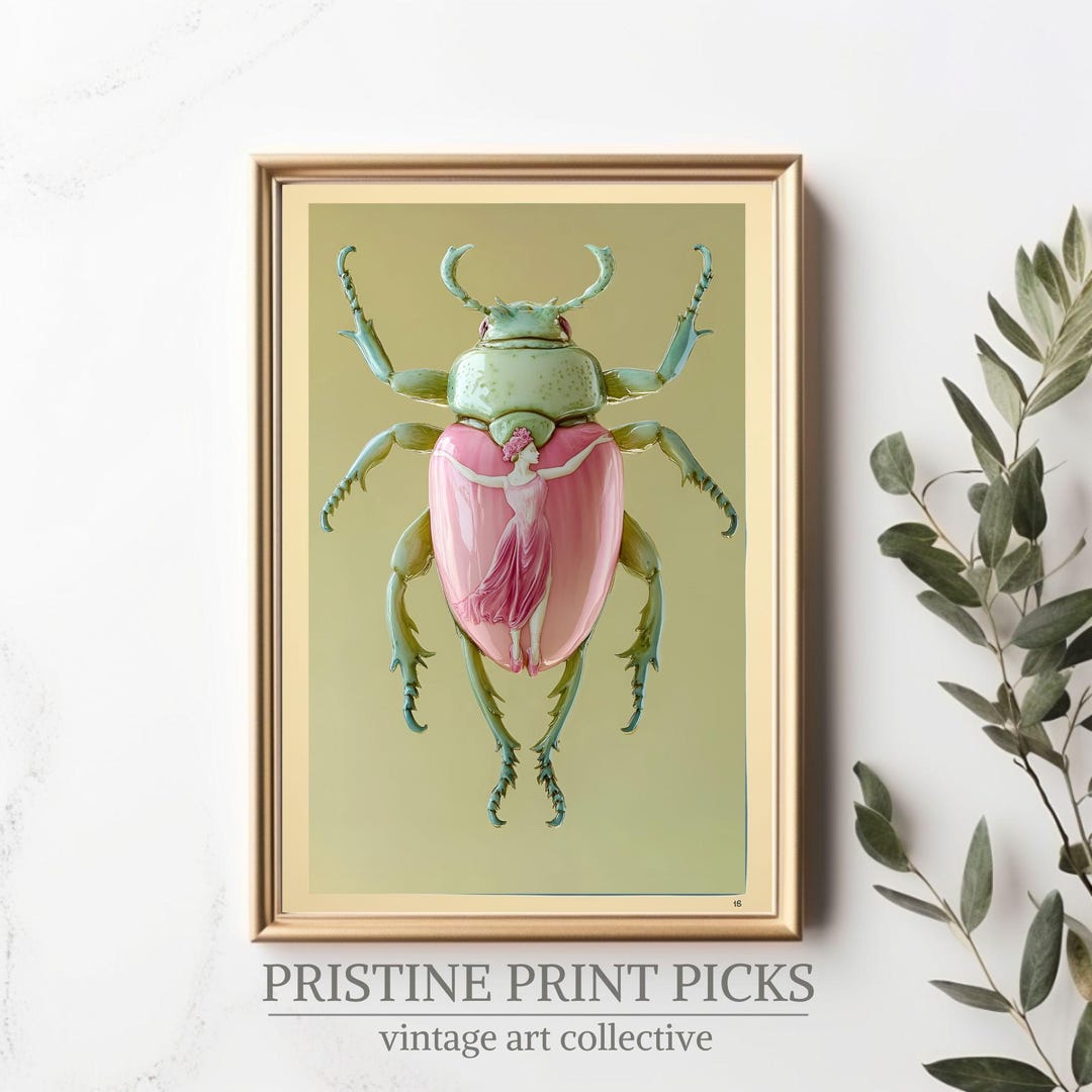 Porcelain Beetle With Ballet Reflection: A Dance of Elegance in Pastel ...