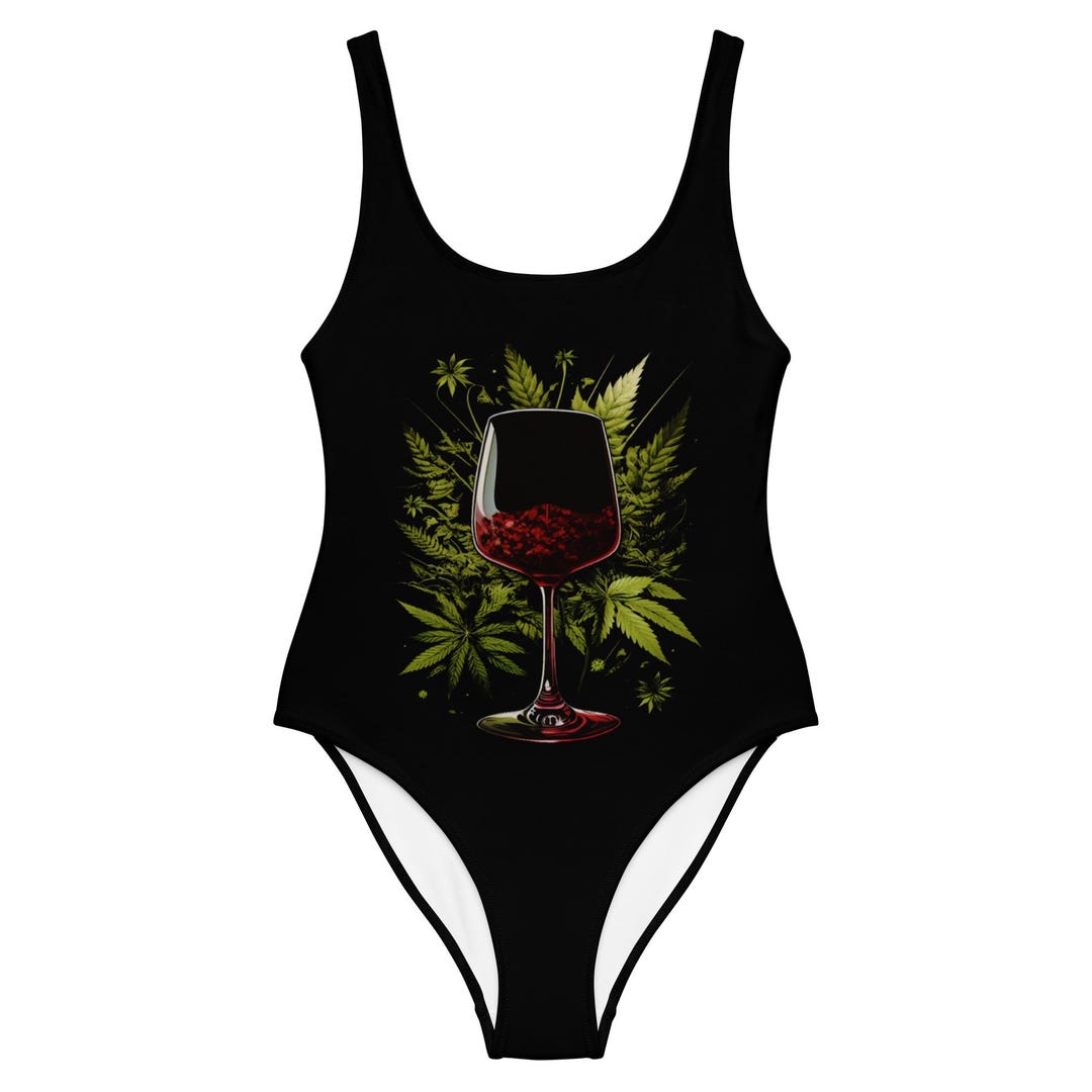 Weed and Wine One-piece Swimsuit - Etsy