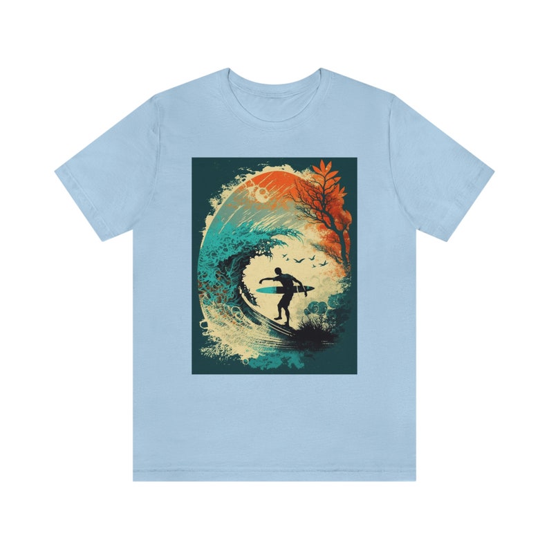 Wave Riding Surfer Style T Shirt, Surf Ocean Waves T-shirt, Beach Style ...