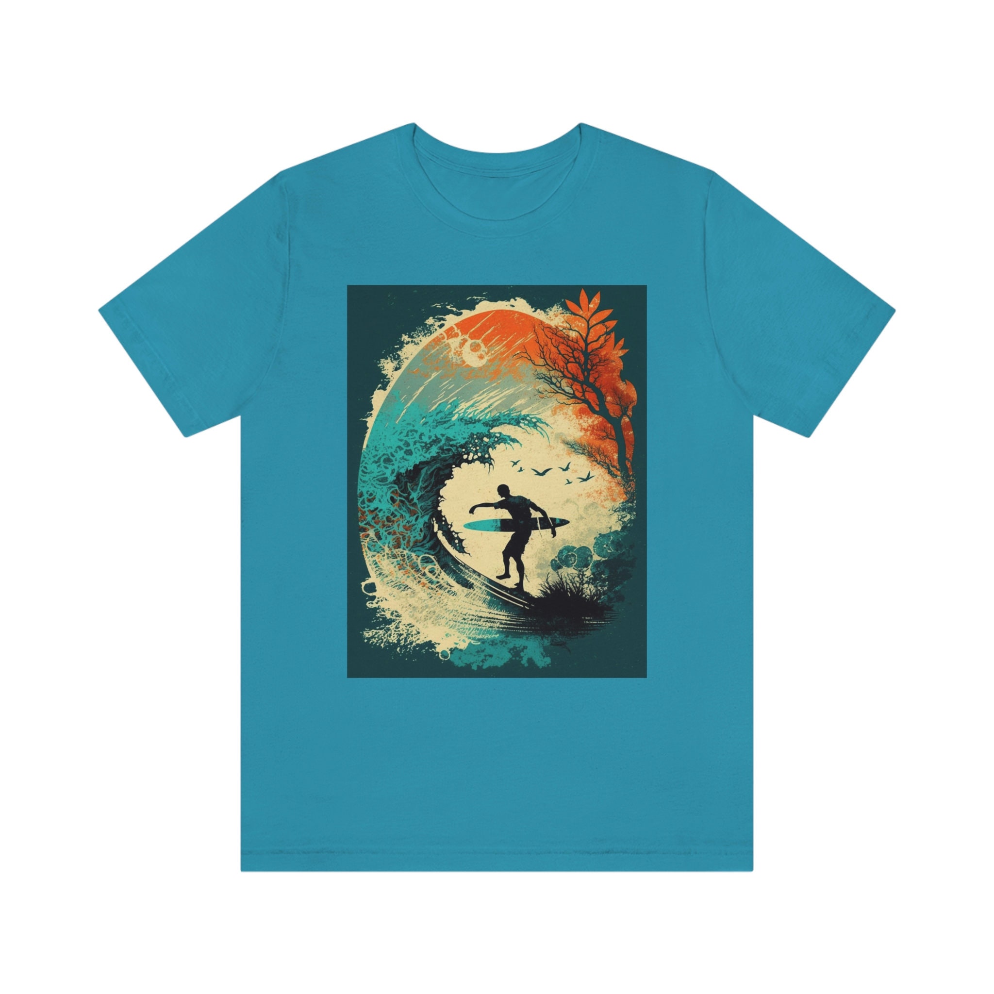 Wave Riding Surfer Style T Shirt, Surf Ocean Waves T-shirt, Beach Style ...