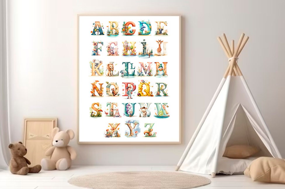 El Abecedario Español Poster / El Alfabeto Español / Lámina Decorativa ...