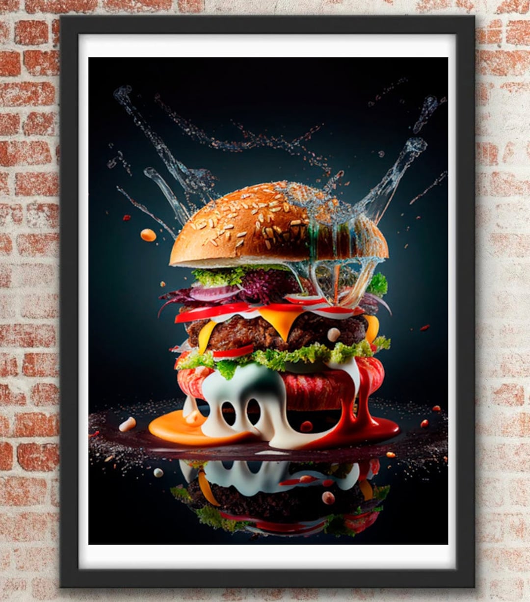 A Delicious Burger Art - Wall Art - Kitchen Decor - Kitchen Art - Food ...