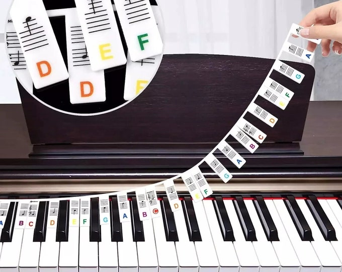 Piano Labels Silicone Removable Keyboard Stickers 61 88 Keys Notes ...