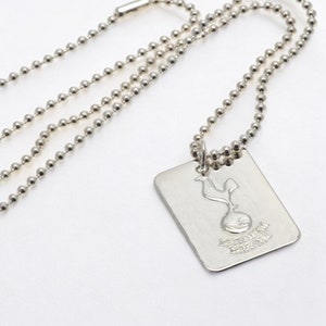 Tottenham Chain Necklace Dogtag Hotspur Spurs Silver Plated Pendant FC ...
