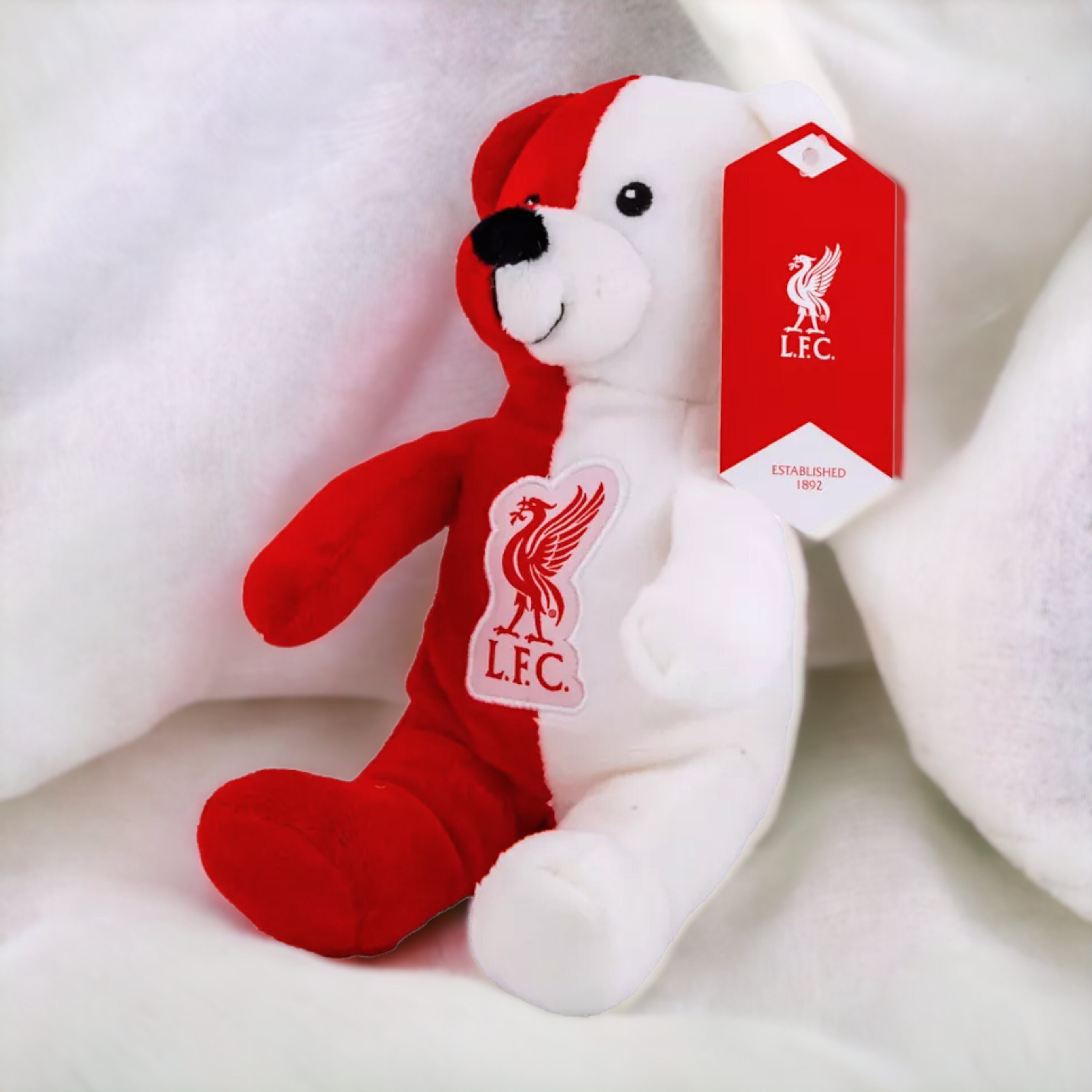 Liverpool Teddy Bear Soft Plush Mascot Beanie FC Gift Present Kids Baby ...