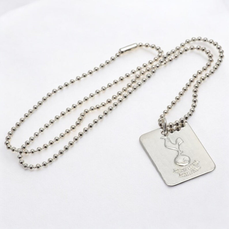 Tottenham Chain Necklace Dogtag Hotspur Spurs Silver Plated Pendant FC ...