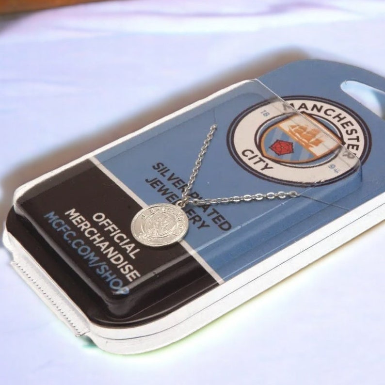 Manchester City Chain Necklace Man Silver Plated Pendant FC Birthday ...