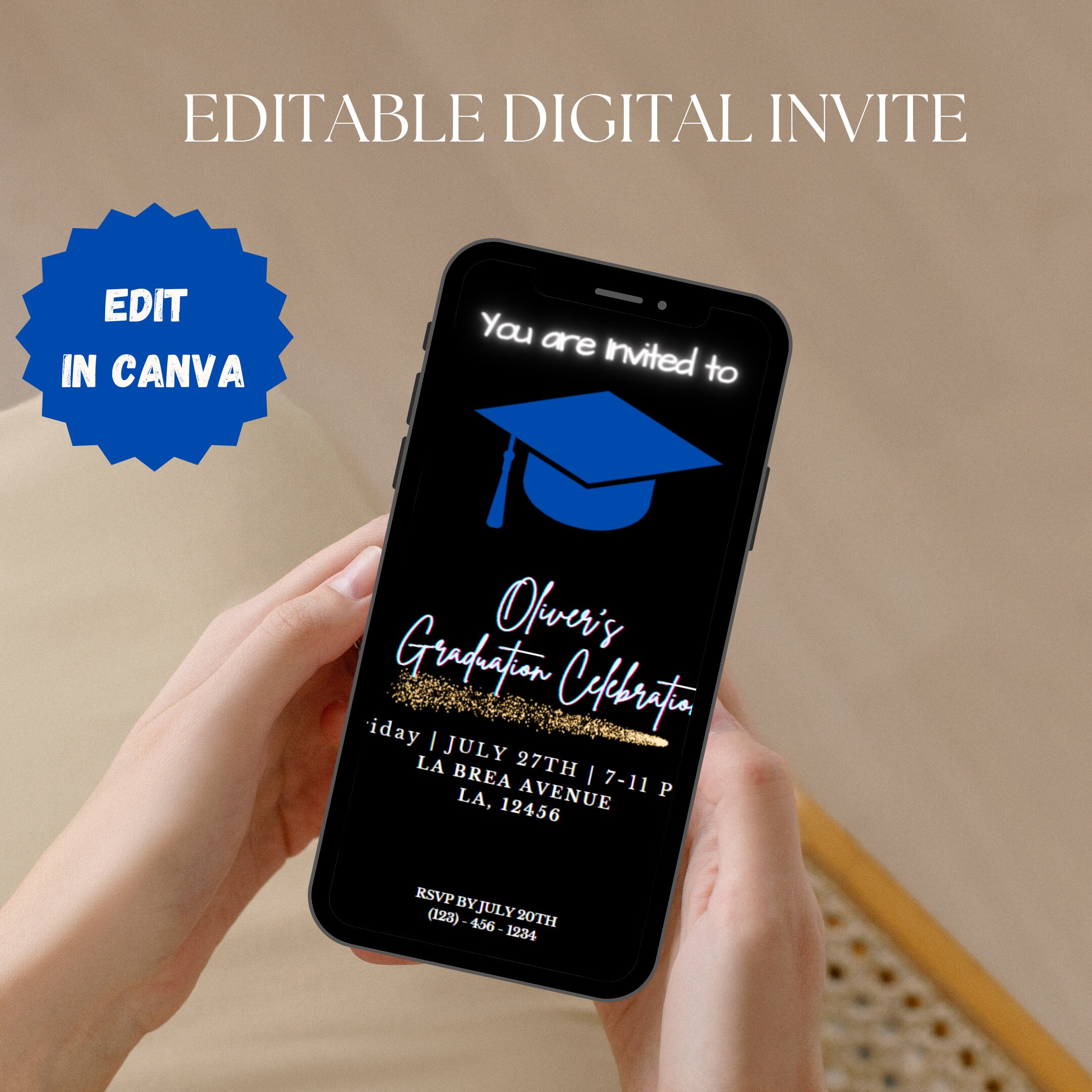 INSTANT DOWNLOAD Editable Digital GRADUATION Party Invite E-invites ...