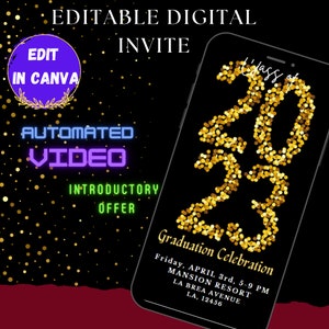 INSTANT DOWNLOAD Editable Digital GRADUATION Party Invite E-invites ...