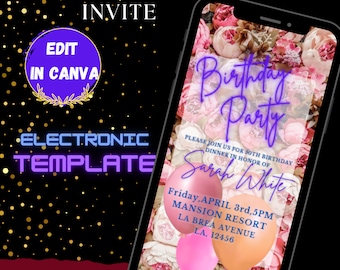 INSTANT DOWNLOAD EDITABLE Digital Birthday Dance Party Invite - Etsy