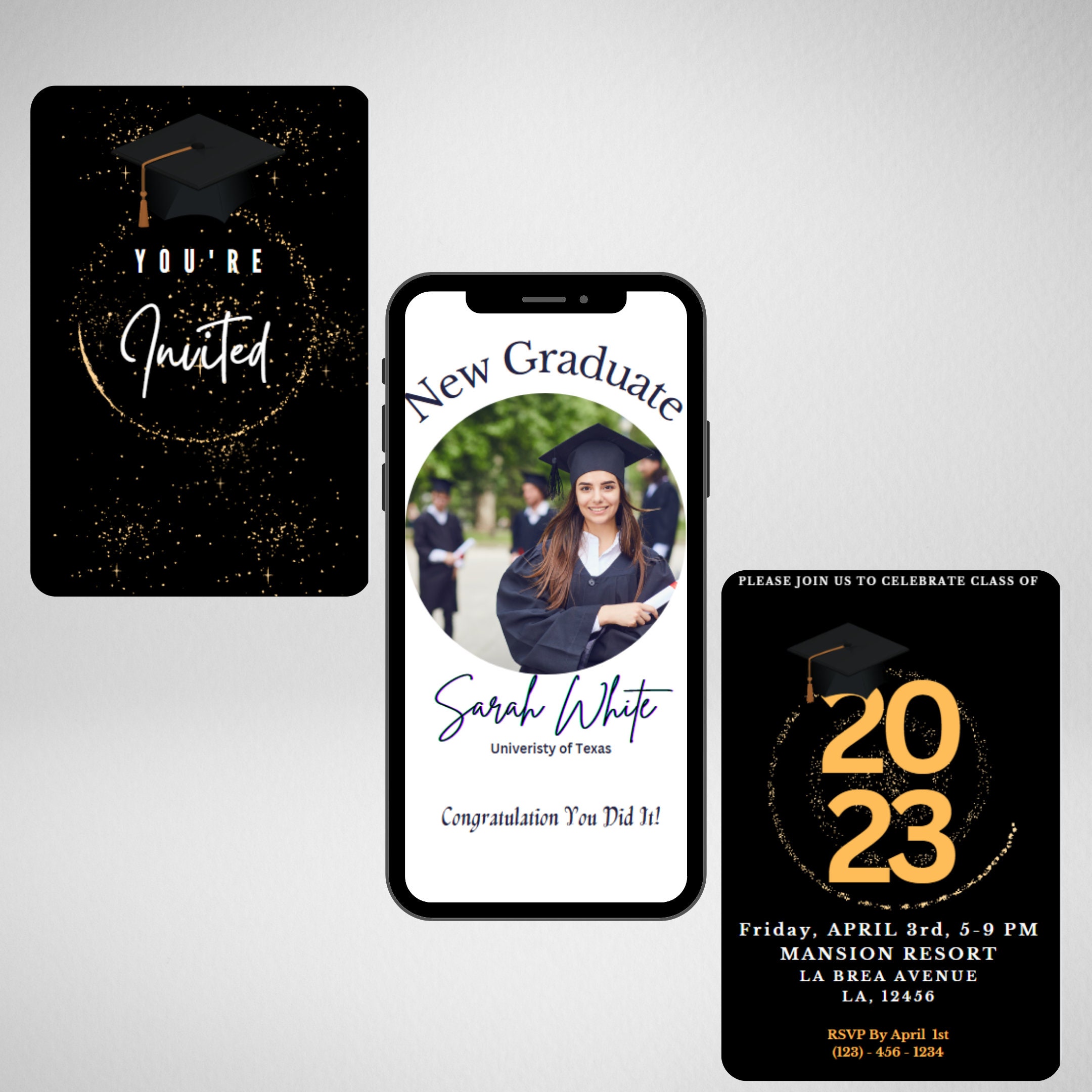 INSTANT DOWNLOAD Editable Digital GRADUATION Party Invite E-invites ...