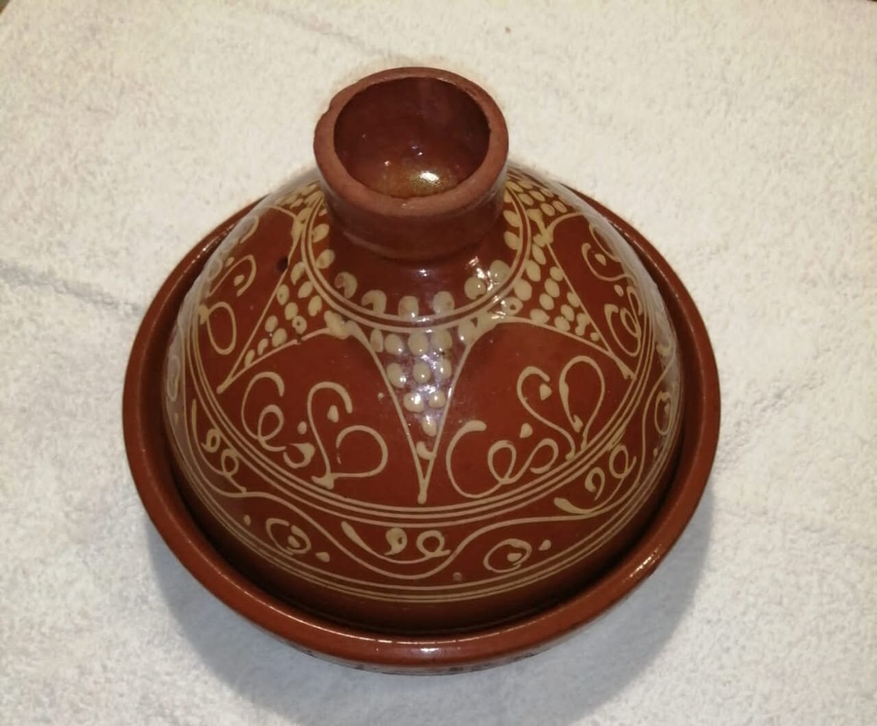 Moroccan Tagine 34 Cm Glazed & Hand Painted Kitchen for 4-6 People Stew ...