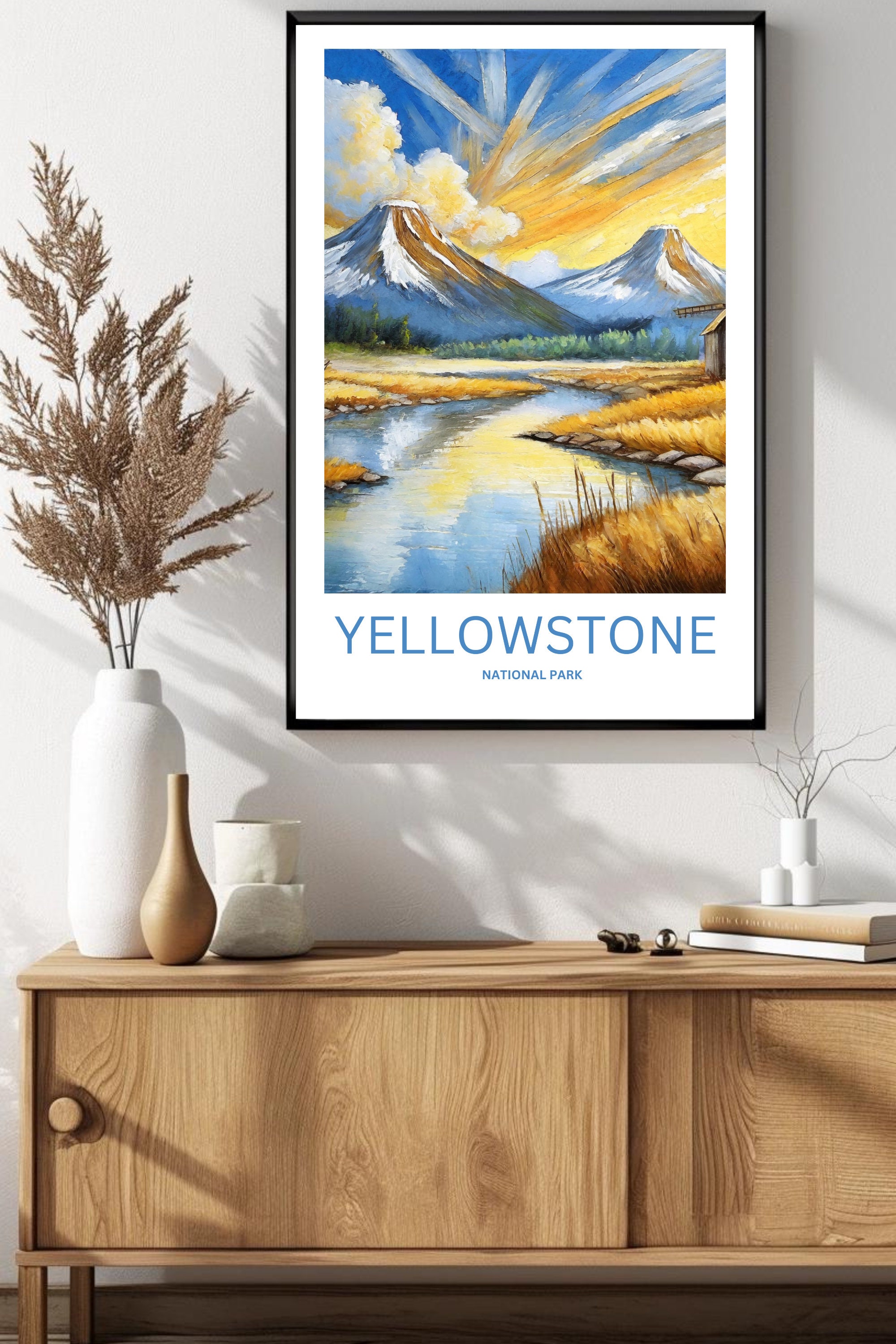 Yellowstone National Park Travel Print Wall Art Yellowstone National ...
