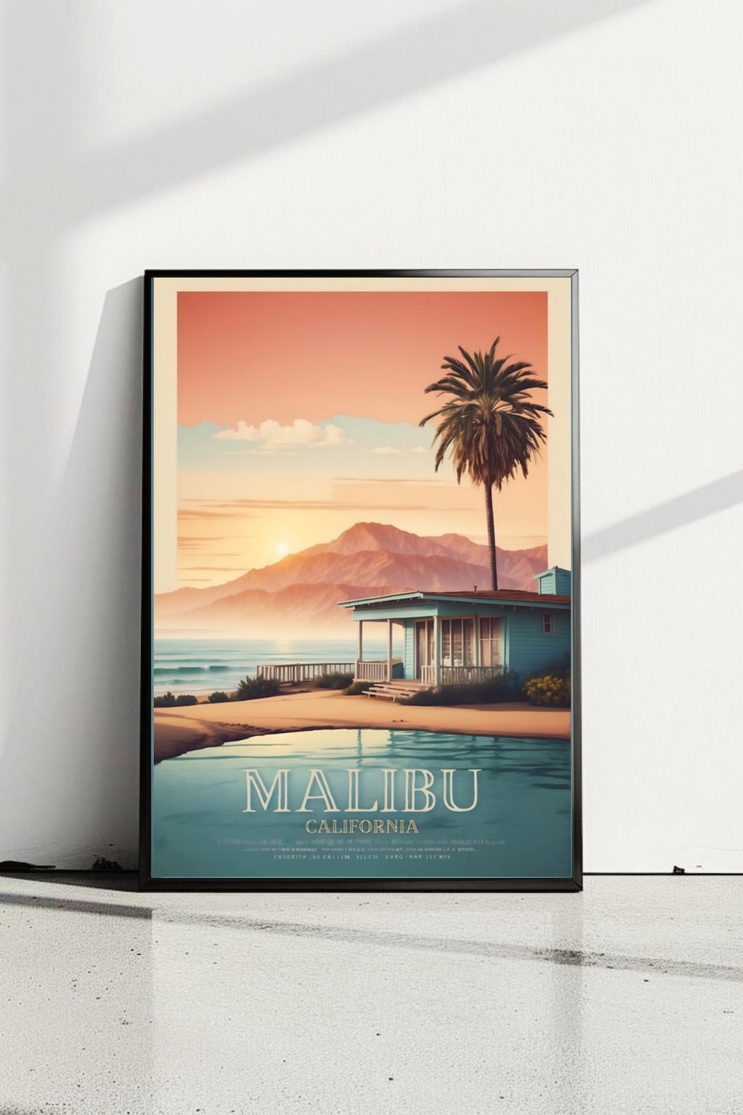 Malibu California Travel Print, California, Malibu Print, Malibu Poster ...